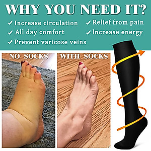 3 Pack Medical Compression Sock-Compression Sock for Women and Men-Best for Running,Nursing,Sports