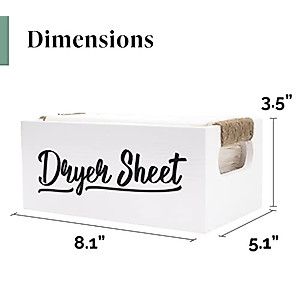 Uncle Bennie's Dryer Sheet Dispenser - Modern Farmhouse Dryer Sheet Holder for Laundry Room - Fabric Sheets Container Box - Laundry Organization & Storage, Off-White
