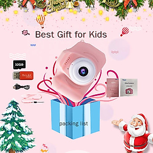 Kids Camera, DDAD Digital Video Camera Gifts for Boys and Girls, Toddler Video Recorder Mini Rechargeable and Shockproof Camera Creative DIY Camcorder for Children 3-8 Years Old(32GB SD Card Included)