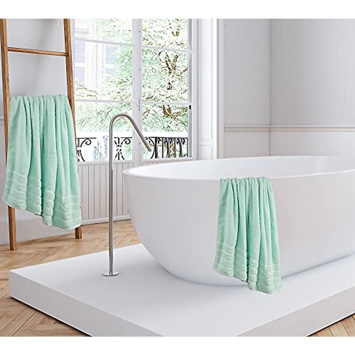 Comfort Realm Ultra Soft Towel Set, Combed Cotton 600 GSM 100 Percent Cotton (Mint, 2 Bath Sheet)
