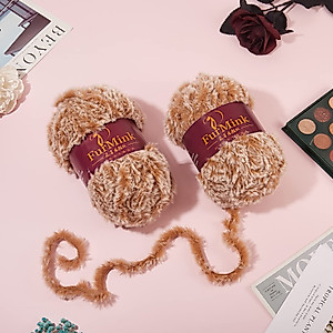 BEEFLYING Soft Fur Fluffy Plush Thick Knitting Yarn Fur Wool Thread Super Soft Fur Crochet Yarn for Scarf Coat Hat Rugs