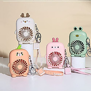 Keychain Mini Fan, Rechargeable Personal Fan, Summer Creative USB Charging Portable Silent Keychain Mini Fan, 500Mah, Handheld for Travel, Walking, Hiking (B)