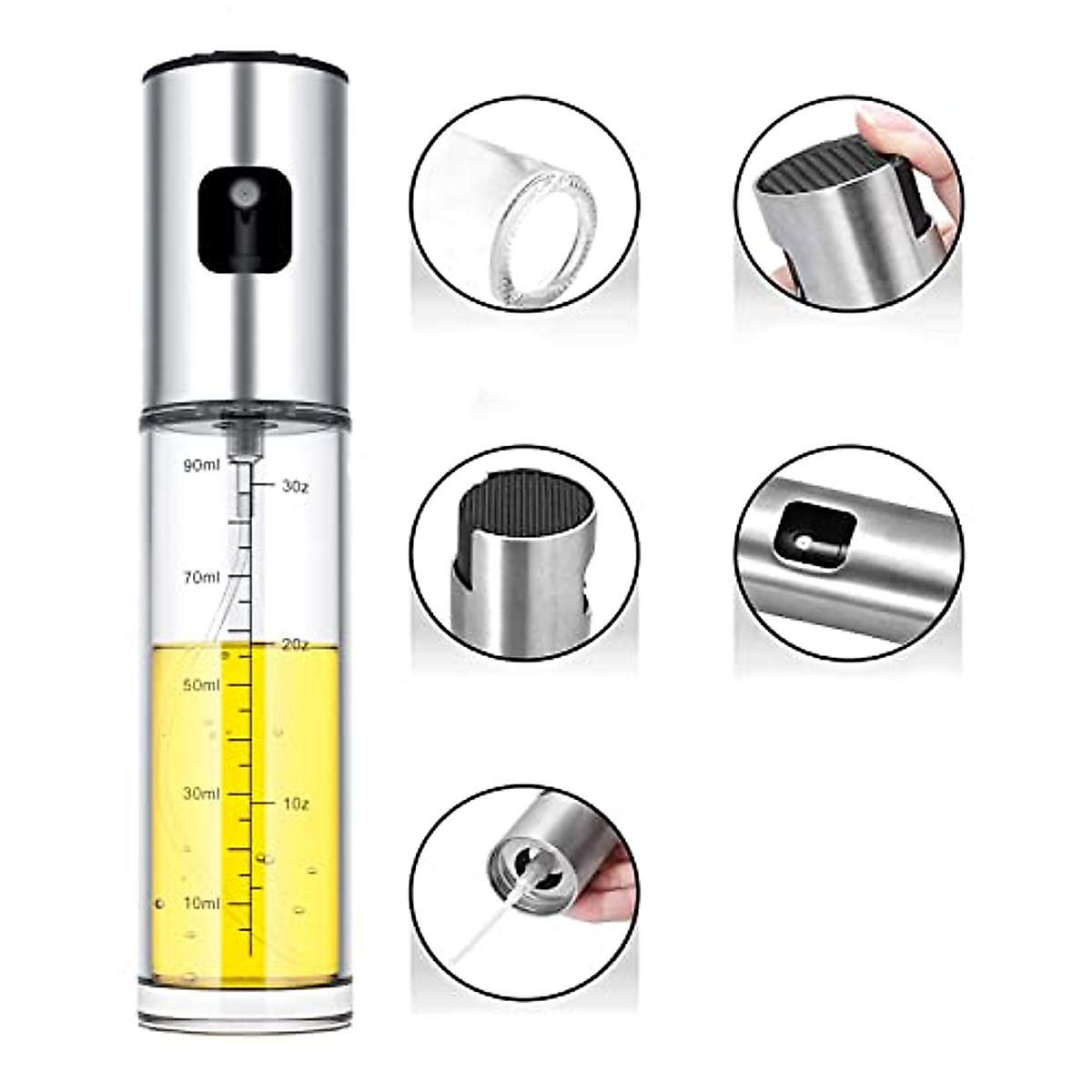 NIKKIER Oil Sprayer for Cooking,100ml Olive Oil Spritzer,Oil Sprayer for Air Fryer, Salad,BBQ,Roasting