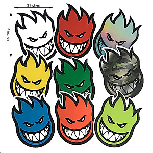 WaiYo 10 PCS Large Spit-Fire Stickers,4 Inches Stickers,Cool Flame Skateboard Stickers,Vinyl Waterproof Stickers for Laptop,Water Bottles,Luggage,Computer,Cellphone,Skateboard,Guitar