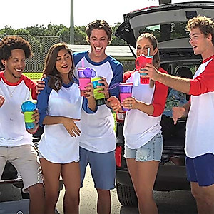 Snackeez Travel Snack & Drink Cup with Straw, Pink, Large (Pack of 1)