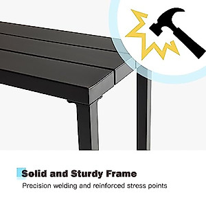 VICLLAX Metal Bar Height Table, Patio Long Bar Table, Narrow Counter Height Table, Metal Table Bar Height for Hot Tub, Garden, Yard, Balcony, Poolside