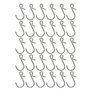 Mini Skater 30 Pcs 1.5 inch Length S Shaped Hanging Hooks Metal Small Silver Hangers with Storage Box for Home Kitchen Bedroom Office Christmas Tree Decorations