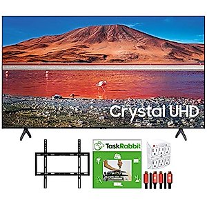 SAMSUNG UN50TU7000 50-inch 4K Ultra HD Smart LED TV 360 Design Bundle with TaskRabbit Installation Services + Deco Gear Wall Mount + HDMI Cables + Surge Adapter