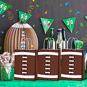 Sawowkuya 24PCS Football Gift Bags Football Party Favor Bags Football Present Goodie Bags Rugby Treat Candy Bags Themed Paper Bags for Birthday Party Favors Supplies Decorations
