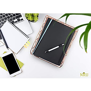 3 NRU, 3 Tier Organizer, File Tray, Rose Gold, Metal Letter, Tray File Organizer