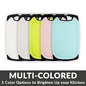 Klex EcoWheat Cutting Board for Kitchen (Set of 3), BPA Free Food Safe Wheat straw PP material, 3 Piece Chopping Boards Set, Dishwasher Safe, Juice Groove Non-Slip Design with Easy Grip Handle, Pink