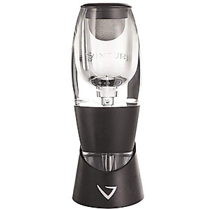 Vinturi Red Wine Aerator Includes Base Enhanced Flavors with Smoother Finish, Black