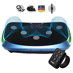 LifePro Rumblex 4D Vibration Plate Exercise Machine - Triple Motor Oscillation, Linear, Pulsation + 3D/4D Vibration Platform | Whole Body Vibration Machine for Home, Weight Loss & Shaping. (Blue)