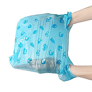 Disposable Diaper Bags with Easy-Tie Tabs, Degradable Diaper Trash Bags or Pet Waste Bags, With Cute Pattern Unscented Biodegradable Diaper Sacks, 200 Counts