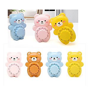 Golandstar Cute Cartoon Bear Timers 60 Minutes Mechanical Kitchen Cooking Timer Clock Loud Alarm Counters Manual Timer (Brown)