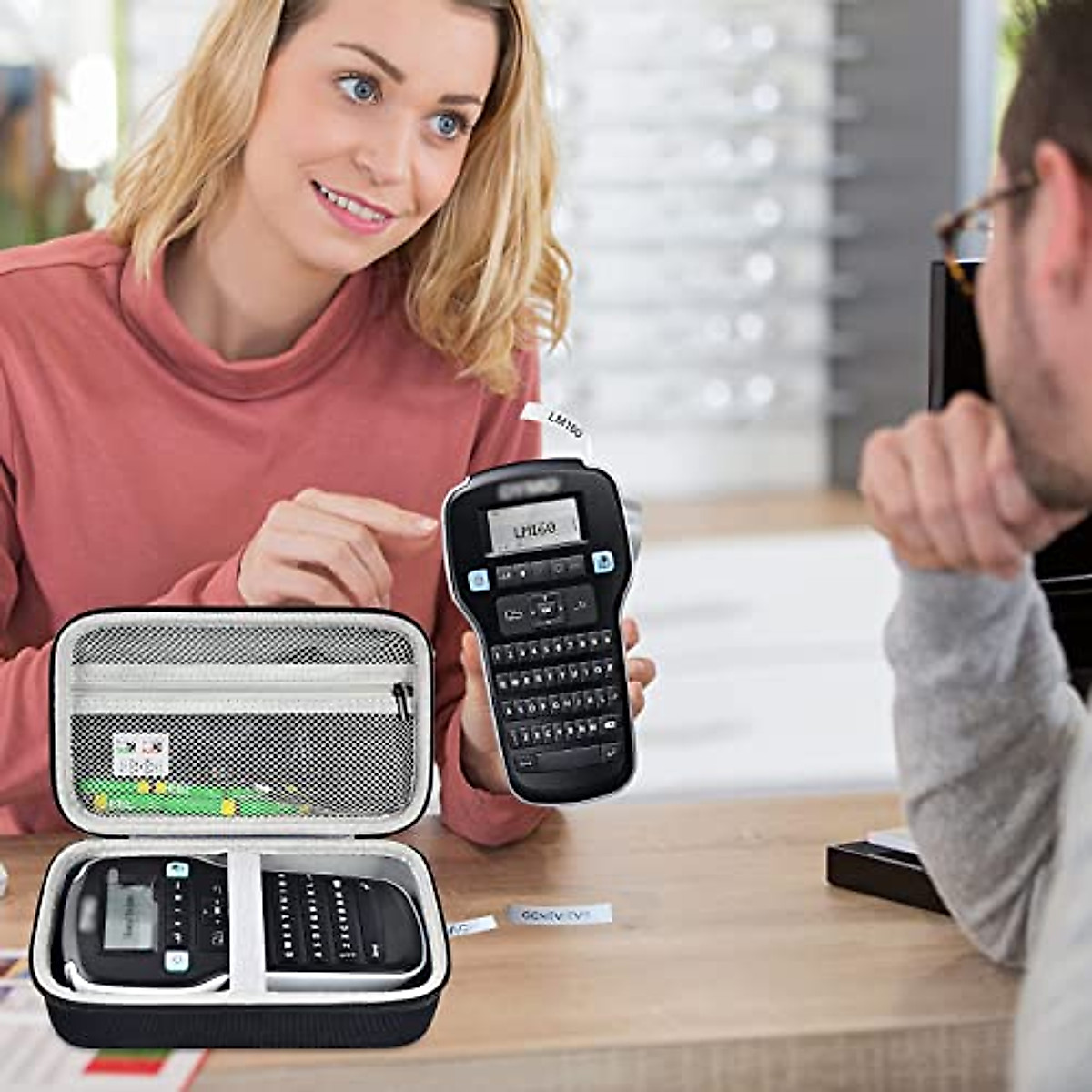 Case Compatible with DYMO Label Maker LabelManager 160/280/ COLORPOP Portable Label Maker, Hard Travel Carrying Storage Bag Holder with Accessories Mesh Pocket (Box Only)