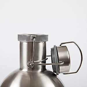 LEGACY - a Picnic Time brand Insulated Double Growler Tote with 64 oz. Stainless Steel Growlers, Beer Gifts for Men, Waxed Canvas Bag Water Bottle Carrier, (Khaki Green with Brown Accents)