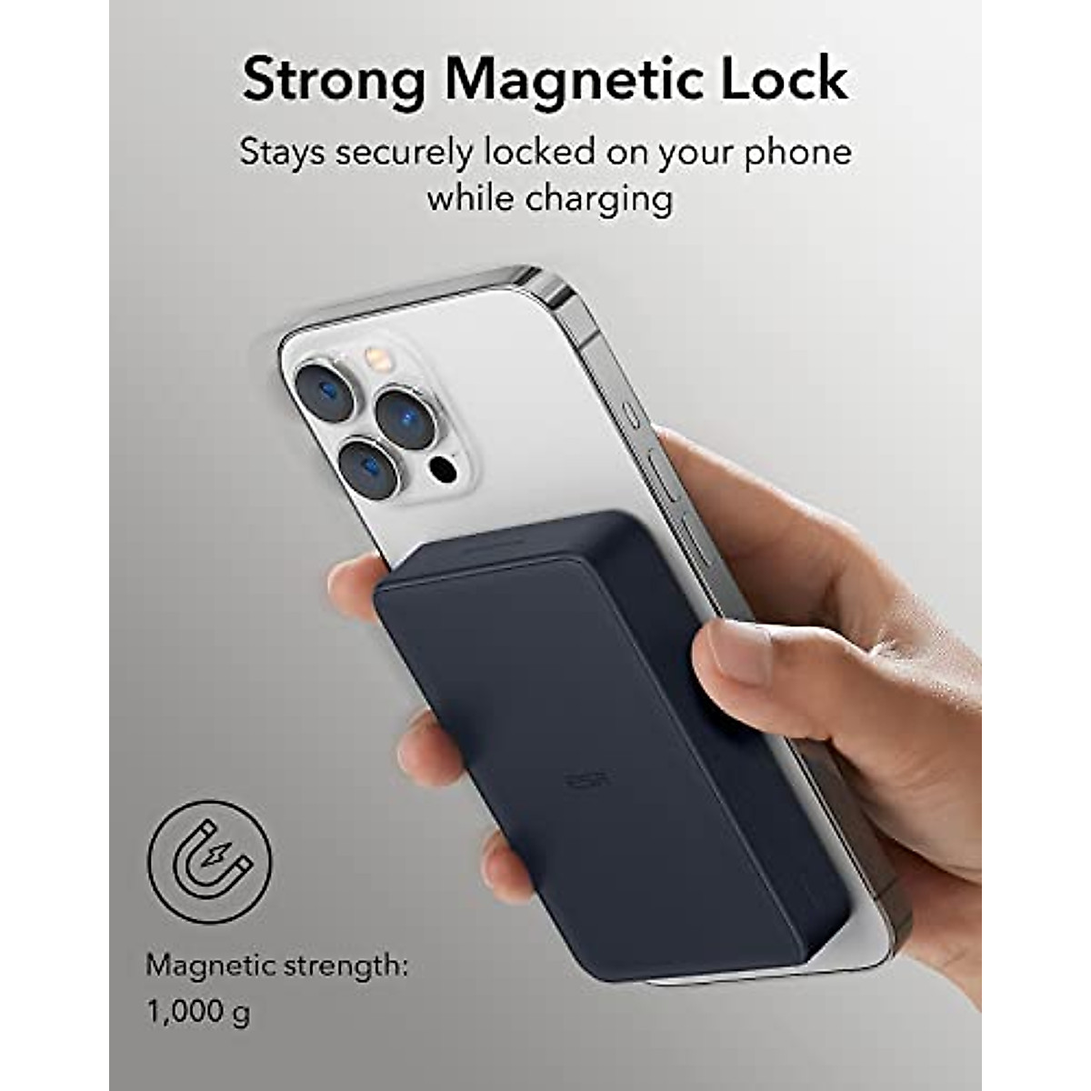 ESR MagSafe Battery Pack (HaloLock), 10,000mAh MagSafe Power Bank with USB-C Cable, Magnetic Wireless Power Bank for iPhone 14/13/12 Series, MagSafe Portable Charger, MagSafe Accessories, Black