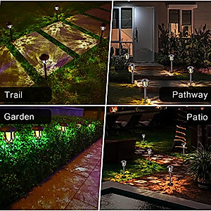 StarGinz Solar Lights Outdoor Decorative,10 Packs Solar Pathway Lights,Powered Landscape Lighting,Waterproof Solar Powered Garden Yard Lights for Walkway Sidewalk Driveway-Warm White