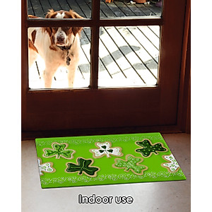 Toland Home Garden 800212 Shamrock Cookies St Pats Door Mat 18x30 Inch Spring Outdoor Doormat for Entryway Indoor Entrance