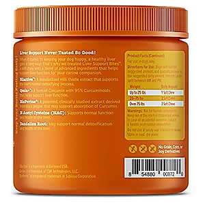 Zesty Paws Liver & Kidney Support Supplement for Dogs - with Milk Thistle Extract, Turmeric Curcumin, Cranberry & Choline - Natural & Grain Free Soft Chew Formula - for Dog Liver Function & Detox