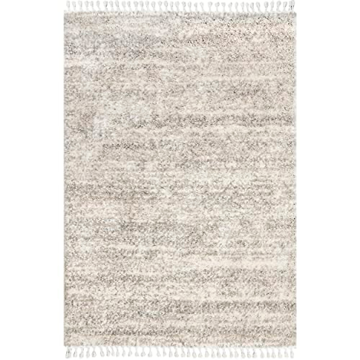 nuLOOM Brooke Shag Tasseled Area Rug, 5' 3" x 7' 7", Ivory
