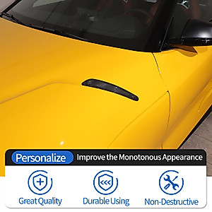 Real Carbon Fiber Hood Air Vent Trim Cover Fit for Toyota Supra GR A90 A91 MK5 2019-2024, Hood Air Outlet Vent Molding Sticker Trim, 2PCS (Carbon Fiber)