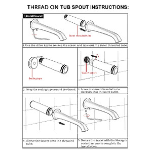 Enga Bright Gold Tub Spout, 8inch Extra Long Bathtub Faucet Wall Mount Brass Non Diverter Tub Filler