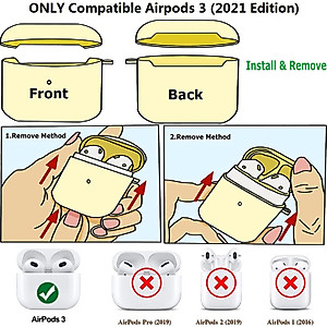 Olytop for Airpods 3rd Generation Case Flower, Cute Ladybugs Airpods 3 Case Cover Hard Skin Protective Cover Women Girl with Keychain for Apple Airpods 3 Gen Case - Flower/Cactus