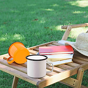 TeamFar Coffee Mug, 12 oz Tea Enamel Mug Camp Drinking Cups, White/Blue/Green/Black/Red/Yellow Vintage for Indoors and Outdoors, Non Toxic & Portable, Attractive Color & Classic Design - Set of 6