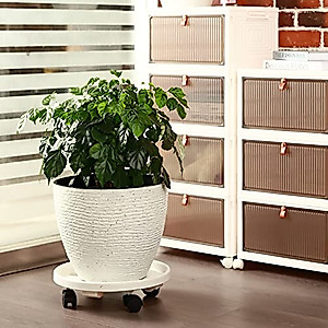 5 Packs Large Plant Caddy with Wheels13" Rolling Plant Stands Heavy-duty Plastic Plant Roller Base Pot Movers Plant Saucer on Wheels Indoor Outdoor Plant Dolly with Casters Planter Tray Coaster White