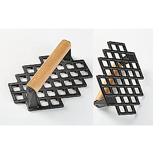 HAWOK Cast Iron Pre-Seasoned Grill Press with Wood Handle set of 2…