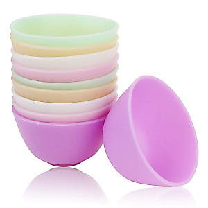 BILLIOTEAM 10 PCS Multi colorful Silicone Mixing Bowl,Reusable Prep and Serve Bowls Condiment Bowls Facial Mask Bowl for Skincare,DIY Craft,Resin,Acrylic Painting