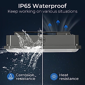 CINOTON 80W LED Canopy Lights 11200LM, Commercial LED Shop Lights 120Vac, Outdoor IP65 Waterproof High Bay Lights for Garage Carport Warehouse Gas Station Ceiling, 5000K Daylight FCC-Listed 4 Pack