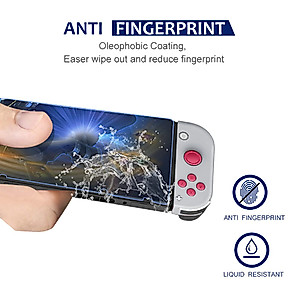 POOX】Glass Screen Protector for Nintendo Switch OLED, Anti Blue light UV Ray tempered glass Protection film Eyes Protect Profession For game Super HD Anti Fingerprint, scratch resistance(2-PACK)