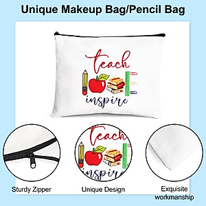 Teacher Appreciation Gifts,Best Teacher Gifts for Women,Teacher Retirement Graduation Gifts with 20 OZ Wine Tumbler,Unique Makeup Bag Gifts for Teachers,Thank You,Birthday,Christmas Gifts