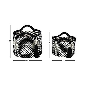 Deco 79 Storage Basket, S/2 11", 9" H, Black