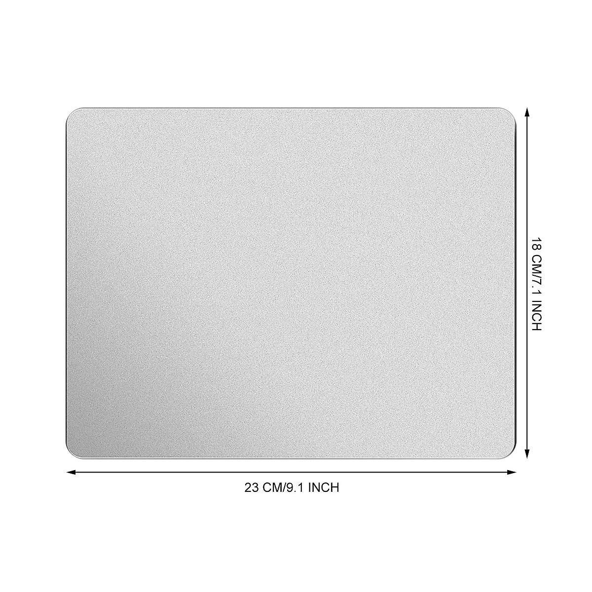 TERRATUTOR Aluminum Mouse Pad with Non-Slip Rubber Base and Micro Sand Blasting Alloy Surface for Fast and Accurate Control | Silver