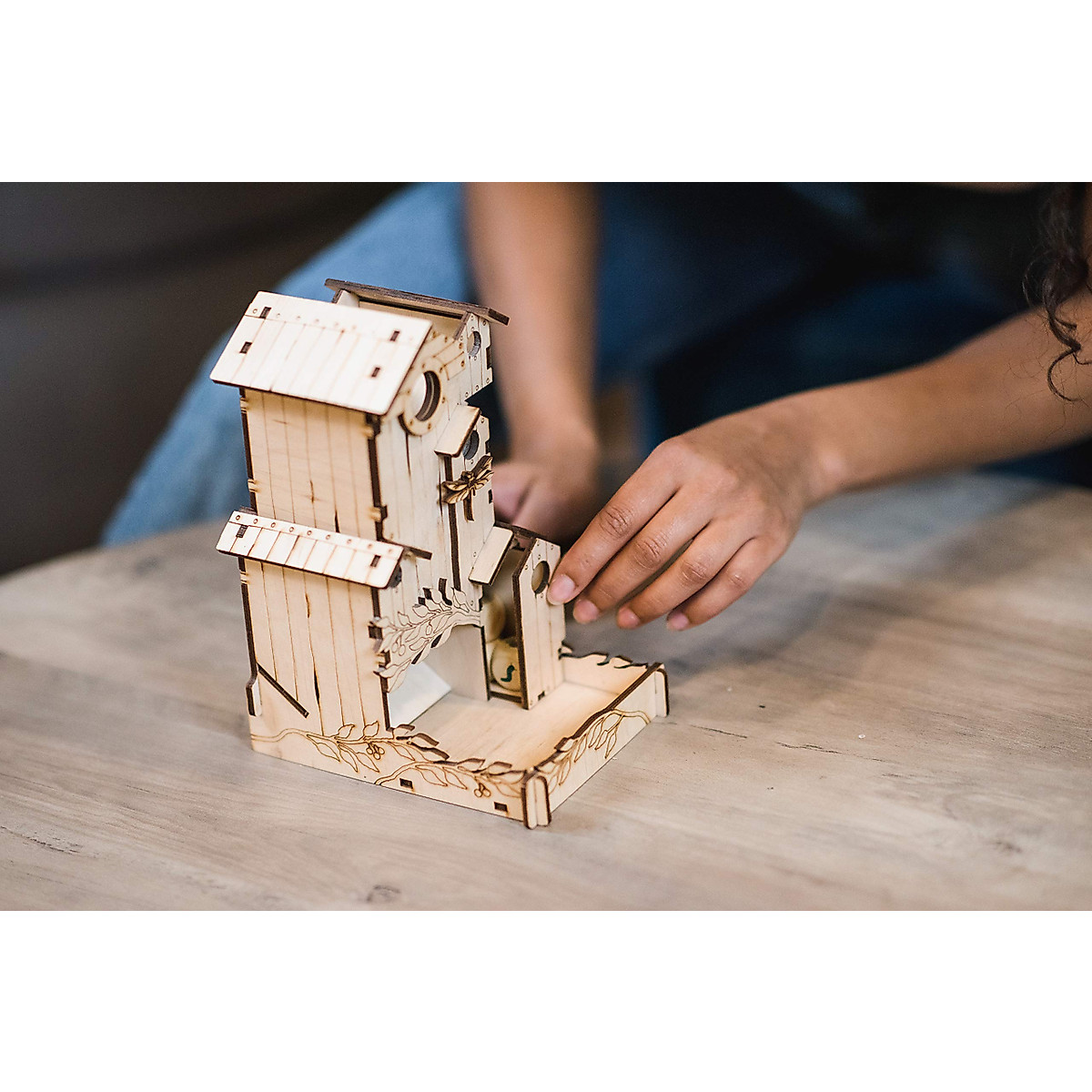 TowerRex Portable Dice Tower - Acrylic and Wooden Game Dice Holder for Tabletop Gaming