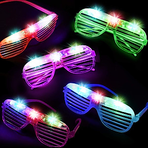 50 Pack LED Glasses New Years Light Up Party Glasses New Years Eve Glow In The Dark Party Supplies Shutter Shades Neon Flashing Glasses Carnival Sunglasses New Years Birthday Wedding Party Favors Toys