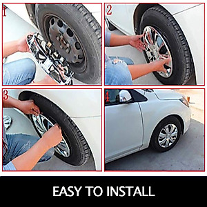 VEVOR Stainless Steel Front And Rear Wheel Simulators 19.5 Inch 10 Lug Wheel Simulator 4PCS of Hand Hole Hubcap Kit Compatible With 2005-2021 Ford Super Duty F450 - F550 10 Lug Dually Trucks Only