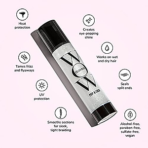 Color Wow Pop + Lock Frizz Control + Glossing Serum – Anti frizz serum with heat protection; Seals split ends; Moisturizes; Prevents color fade; UV protection; Silkens and shines dull, dehydrated hair