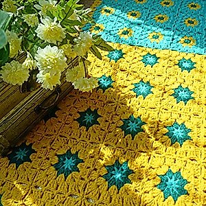 Throw Blanket for Couch, Handmade Crochet Blanket,Woven Throw Blanket, 51×19 Inch - Cozy Decorative Blanket for Couch, Sofa, Travel - All Seasons Suitable for Women, Men