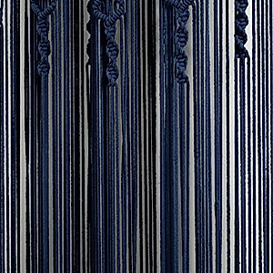 Lush Decor Boho Macrame Textured Cotton Window Curtain/Room Divider/Doorway/Wall Decor, 95" L x 40" W, Gray