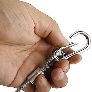 Stage Light Safety Cables, 25.5" Stainless Steel Safety Security Cable for Party Lights DJ Light Stage Lighting, Load 110lb, Pack of 20