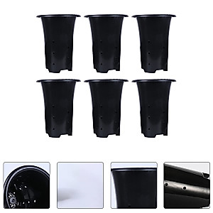 YARNOW Hydroponic Baskets 12pcs Supplies Flowerpot Net Slot Side Drainage Root Mesh Aquatic Garden Slotted Duty Pond Outdoor Aquaponics Planting Filter Home Black Control Plant