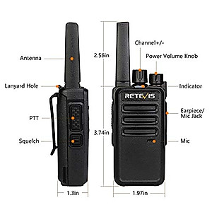 Retevis RT68 Walkie Talkies with Earpiece,2 Way Radios Long Range,Heavy Duty Walkie Talkies for Adults,Rechargeable with USB Charger Base, for Restaurant School Manufacturing Healthcare(20 Pack)