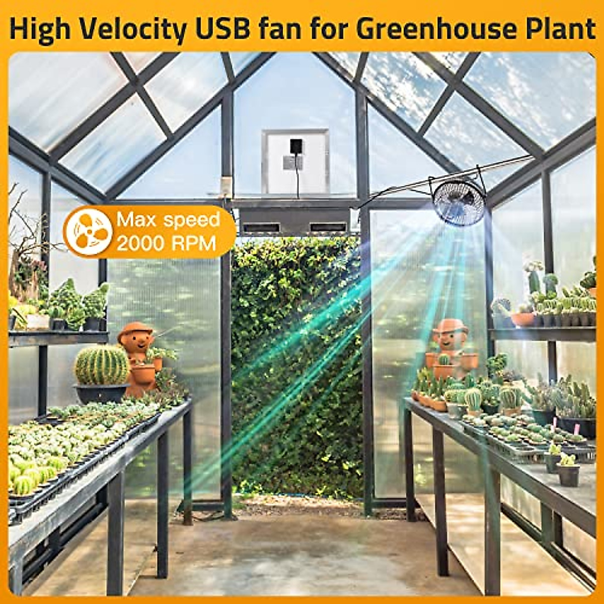 Blessny 6 inch Solar Powered Fan, 10W Solar Panel Exhaust Fan High Air-Flow 2000RPM 36dB Super Quiet for Cooling Dog House, Pet House, Grenhouse Plant Air Circulation