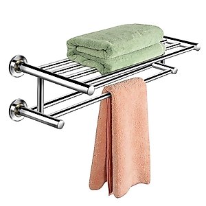 Casart 24'' Wall Mounted Towel Rack, Stainless Steel Towel Shelf, Modern Towel Holder for Kitchen, Bathroom and Hotel