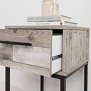 Signature Design by Ashley Neilsville Industrial 1 Drawer Nightstand, Light Brown